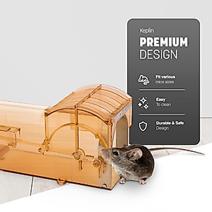 KEPLIN Humane Mouse Trap - No Kill Mice Traps, Pets and Children Friendly, Catch and Release Animal, Rodent and Chipmunk Trap, Indoor/Outdoor - 1pk Black