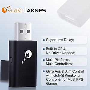 AKNES Bluetooth Controller Adapter, Gulikit Goku Adapter for Xbox Series X|S/Xbox One Controller(Bluetooth Ver.) PS4&PS5 / Switch Pro Controller, Play on Xbox One/Series X|S/PS4/Switch/PC/iOS