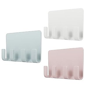 UKCOCO Cell Phone Wall Mount, 3 Pack Multi Purpose Plastic Phone Charging Dock Holder Shaving Razor Towel Hook Bracket for Smartphone Tablet eReader (Mixed Color)