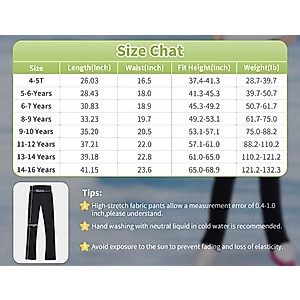Figure Skating Pants Girls 13-14 Years Old Solid Black Comfortable Seamless Practice Leggings for Big Kids Training Exercise