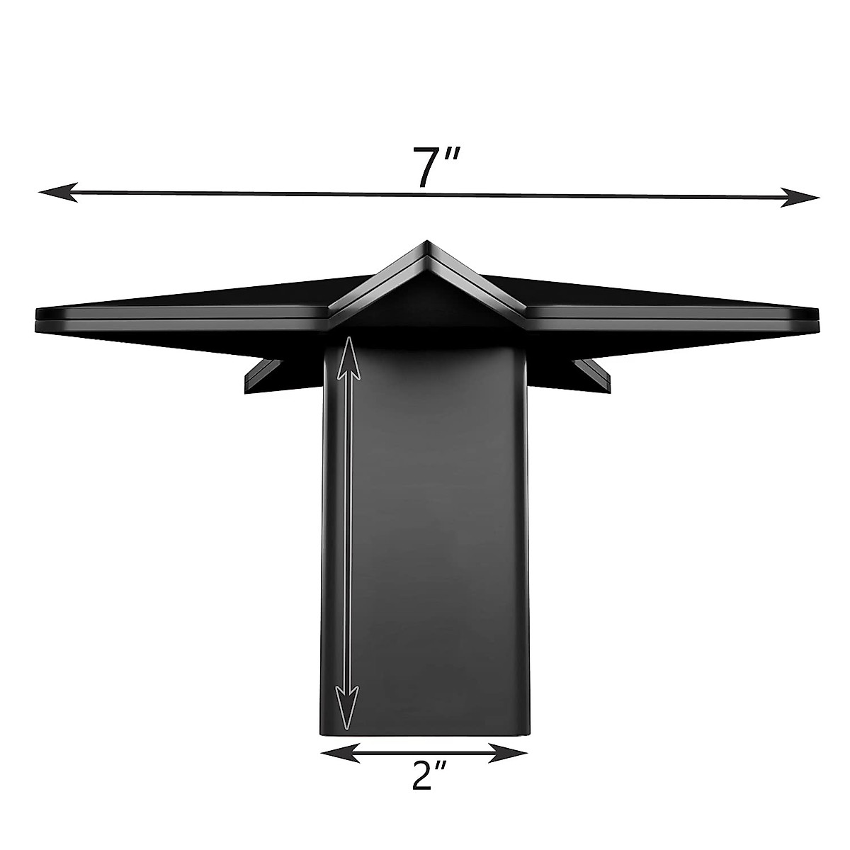 MULL 7" Texas 3D Five Point Star Metal Hitch Cover (Fits 2" Receiver, Black)