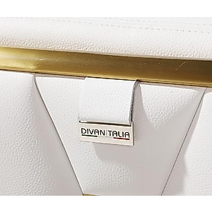 Blackjack Furniture Milo 89" Top-Grain Italian Leather Sofa, Contemporary Design Living Room Couch with Brazilian Wood Frame, Stainless Steel Legs & High-Density Foam Cushioning, White