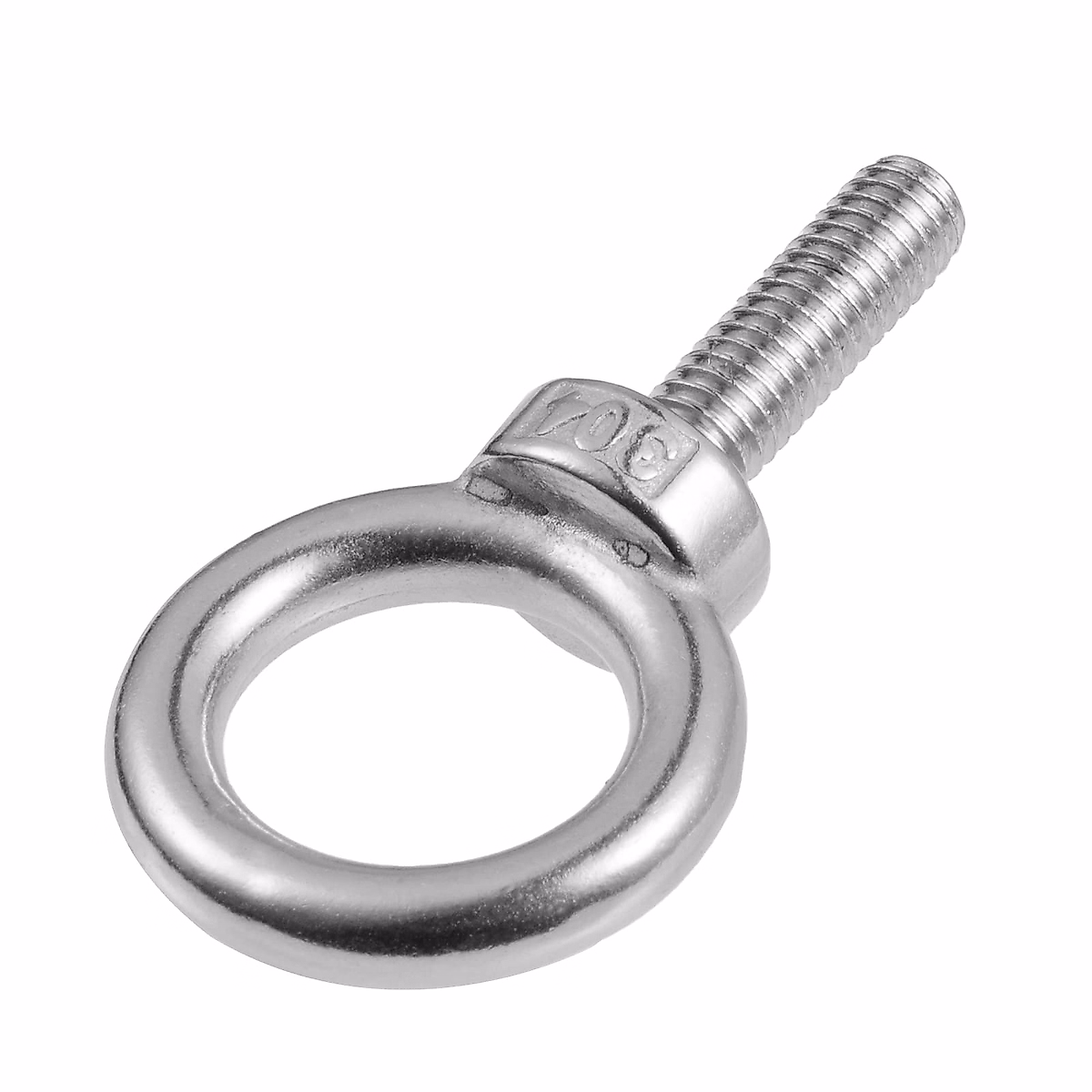 Eowpower 4 Pieces 3/8 inch - 16 UNC 304 Stainless Steel 3/8 inch x 1 1/4 inches Lifting Ring Eye Bolt Eyebolts