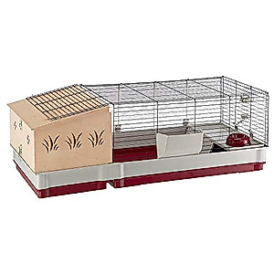 Krolik Extra-Large Rabbit Cage w/ Wood Hutch Extension Rabbit Cage Includes All Accessories and Measures 55.9L x 23.62W x 19.68H and Includes ALL Accessories