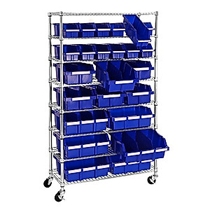 Storage Rack by Member's Mark Features 24 Durable Bins, 3-Inch Wheels and Zinc-Plated Steel Construction,Perfect for Efficient Organization
