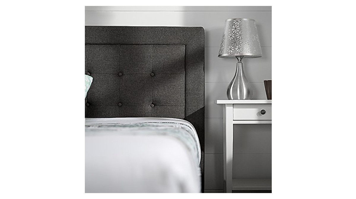 Zinus Dachelle Upholstered Platform Bed Frame - Easy Assembly, Dark Grey