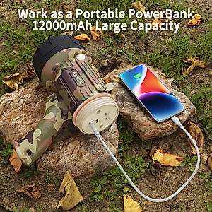 BUYSIGHT Rechargeable Spotlight Flashlight,1000,000 lumens Hand held Spotlight Waterproof Flashlight Hunting Lamp with red Filter (Camouflage Grey)