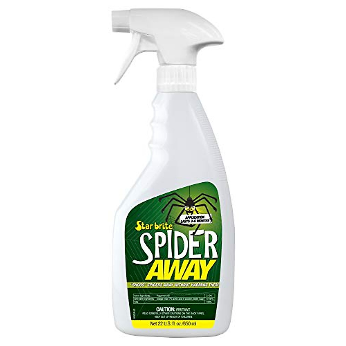 STAR BRITE Spider Away – Safely Chase Away Spiders & Other Pests Without Harm - Ideal for Use On Garages, Porches, Docks, Boathouses, Home & More - Safe to Use Around People, Pets & Wildlife 22 Ounce
