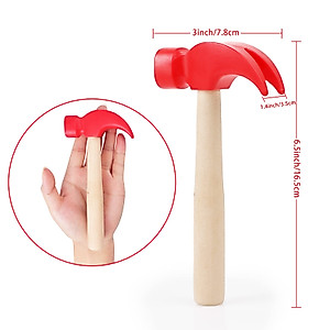 2 Pack Wooden Hammer Toys Simulation Hammers Maintenance Tools Educational Toys for Kids Birthday Party Games Supplies
