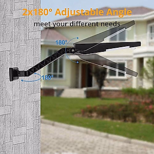 KUFUNG Solar Lights Outdoor, 48 Led Lamp, Wireless Waterproof Solar Flood Light, Security Motion Sensor Light Luces Solares for Deck, Fence, Patio, Front Door, Gutter, Yard, Shed, Path(4 Pack) (L)