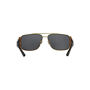 Versace Man Sunglasses Gold Frame, Dark Grey - Polar Lenses, 63MM