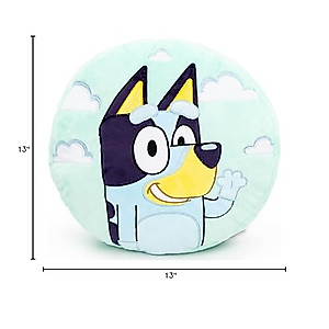 Jay Franco Bluey Shaped Decorative Pillow - Kids Super Soft Throw Plush Pillow - Measures 13 Inches (Official Bluey Product)