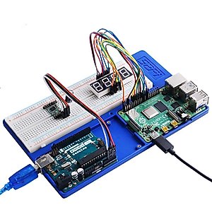 GeeekPi ABS Holder Breadboard Holder for Raspberry Pi 4B, 5 in 1 Base Plate Case for Raspberry Pi 4 Model B,3B+,3B,2B,B+,Zero,Zero W(2) and Arduino UNO,Arduino Mega 2560 (Blue Holder)
