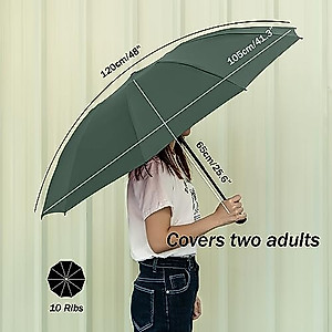 Chakipee Travel Inverted Umbrella Compact Windproof- Automatic reverse Umbrellas for Rain - Men and Women, Folding Portable Teflon Coating 48inch Span, 10 Ribs Large Umbrella