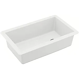 Karran QU-670 Undermount Quartz Composite 32 in. Single Bowl Kitchen Sink in White