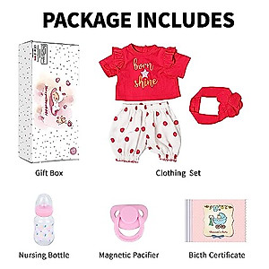 SCOM Reborn Baby Dolls - 19-Inch Lifelike Sleeping Baby Dolls Girl with Soft Cloth Body Realistic-Newborn Baby Doll Gift Set for Kids Age 3+