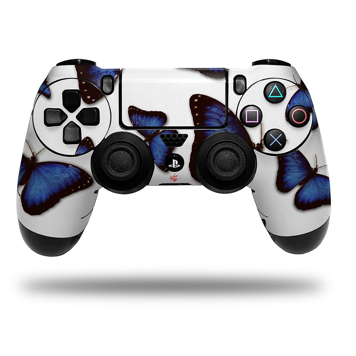 WraptorSkinz Skin Compatible with Sony PS4 Dualshock Controller PlayStation 4 Original Slim and Pro Butterflies Blue (Controller NOT Included)