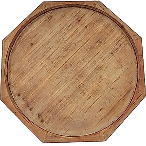 Amazon Brand – Stone & Beam Aire Rustic Octagonal Fir Wood Coffee Table, 39.5"W, Black & Natural