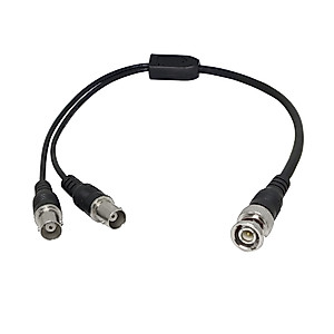 PNGKNYOCN BNC Coaxial Y Splitter Cable BNC Male to Dual BNC Female Connector Adapter Cable for Cameras and Video Equipment（0.4m）