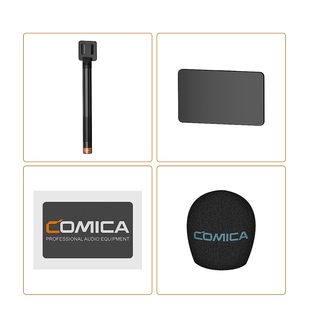 COMICA HR-WM Interview Handheld Adapter for Rode Wireless GO ME/BoomX-D/D Pro/BoomX-U Wireless Lavalier Microphone, Mic Handle for News Report, TV Interview and Video Shooting, etc.(with Windscreen)