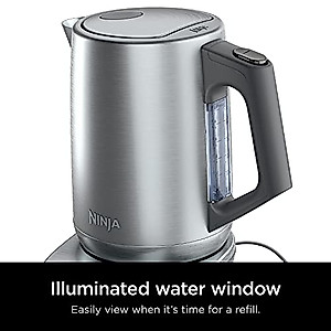 Ninja KT200 Precision Temperature Electric Kettle, 1500 watts, BPA Free, Stainless, 7-Cup Capacity, Hold Temp Setting, Silver