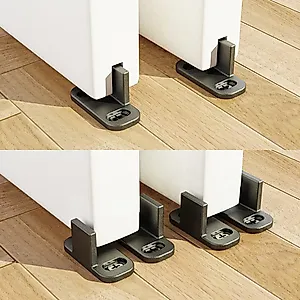 ZEKOO Adjustable Sliding Barn Door Hardware Door Bottom Floor Guide Plastic Limit The Door with Screws (2set)