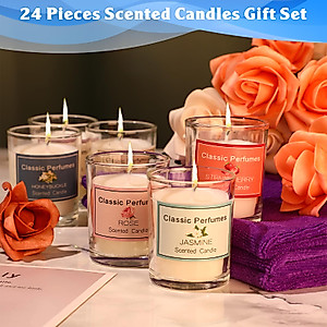 MTLEE 24 Pieces Candles for Home Scented Candles Gift Set for Women Bulk 6 Fragrances 1.8 oz Long Lasting Aromatherapy Jar Candles for Teacher Birthday Thanksgiving Anniversary Christmas