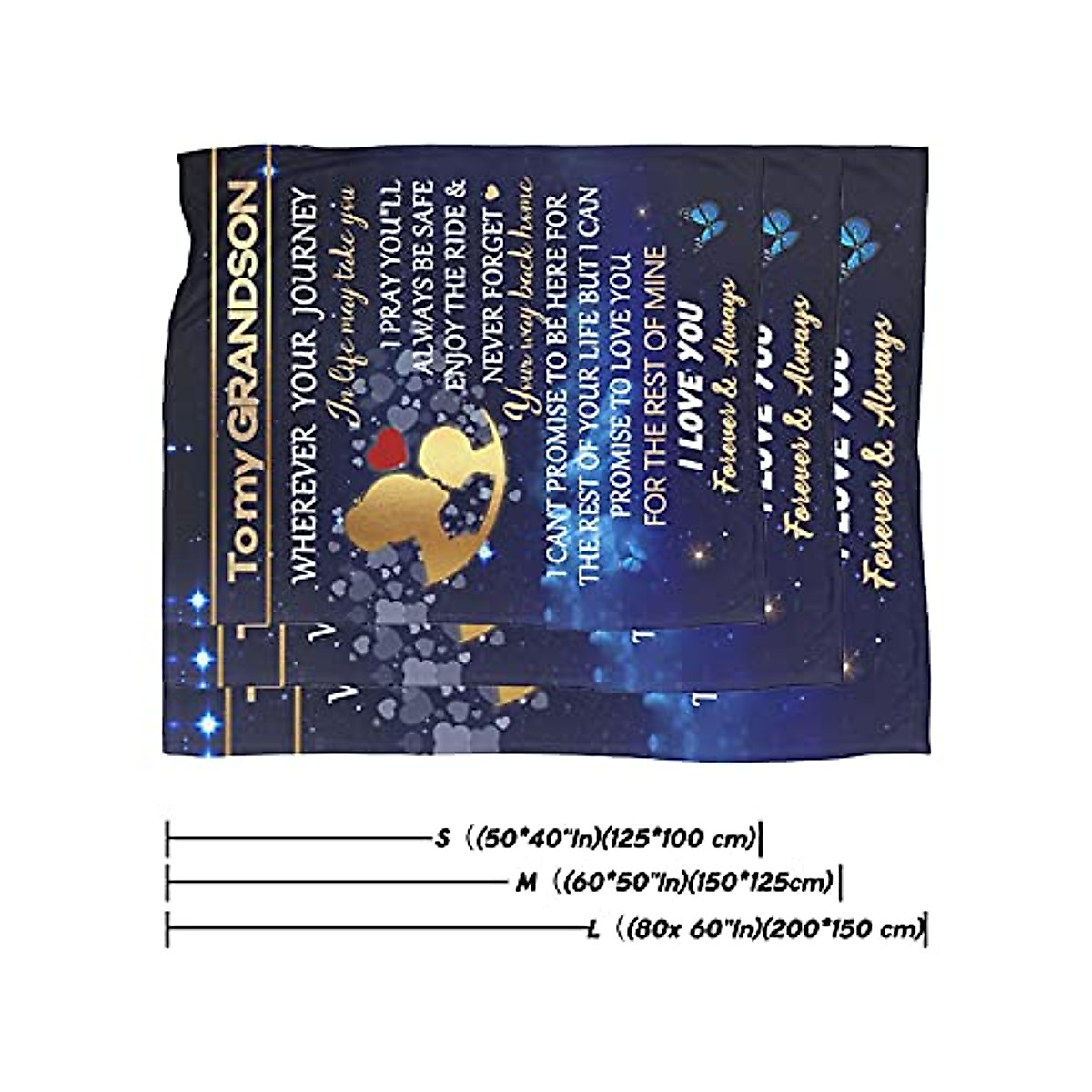 Grandson Gifts from Grandma, to My Grandson Blanket 50"x40", Birthday Christmas Graduation Gift Idea for Grandson from Grandmother, Soft Lightweight Throw Blankets for Couch Bed