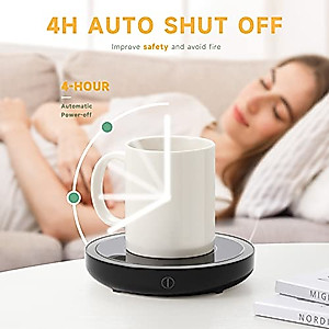 Coffee Mug Warmer Smart Cup Warmer with 3 Temperature Settings Electric Beverage Warmer Plate Auto Shut Off, Coffee, Tea and Milk Warmer for Office Home Desk Use (Cup Not Included)