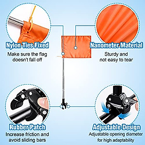 Orange Boat Flag- 64 Inch Adjustable Boat Safety Flag Water Ski Flag with Stable Holder & Flag Pole Durable Boating Safety Flag Skier Down Flag for Swimmers Surfer Safety Equipment