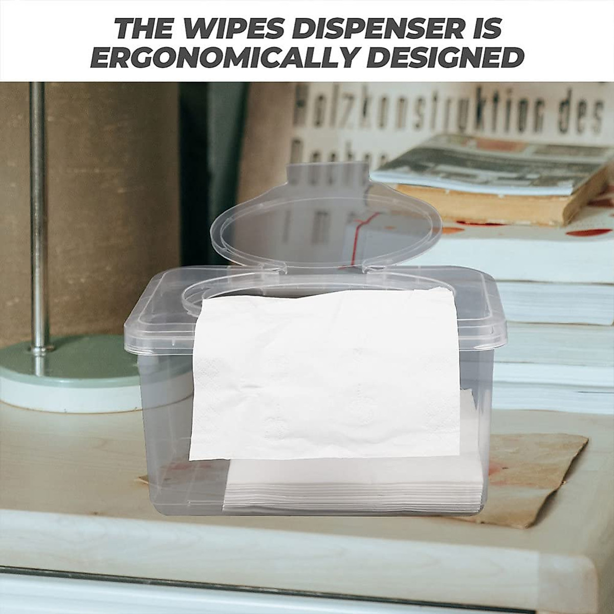 Healvian 4Pcs Baby Wipes Dispenser Clear Pull Wipe Holder Portable Tissue Box Storage Refillable Wipe Container with Sealing Lid