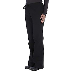 Vital Threads Womens Scrubs Set V-Neck Top & Drawstring Pant, VT512C, L, Black