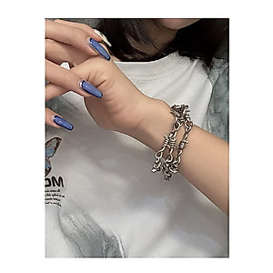 MGGFBLEY Punk Accessories Jewelry Aesthetic Goth Alt Emo Grunge Gothic Indie Necklace Chain for Men Women