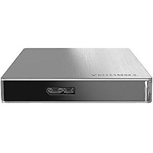 Toshiba Canvio Slim II 1TB Portable External Hard Drive, Silver (HDTD210XS3E1)