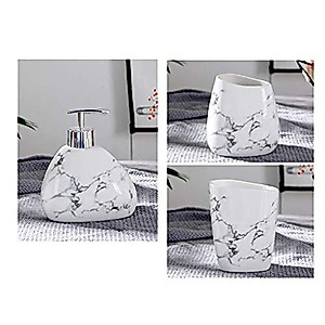 TFIIEXFL Shell Ceramic Bathroom Accessories Set of,Gargle Cups Toothbrush Holders Soap Dishes Soap Dispenser