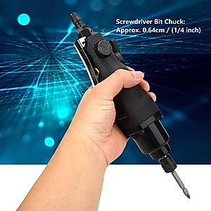Thincol Air Screw Driver, Straight Reversible Pneumatic Screwdriver with 1/4-Inch Inlet & Cross Screw Bits, High Torque 75N.M Industrial Screw Gun, Adjustable 8000 RPM(US Type)
