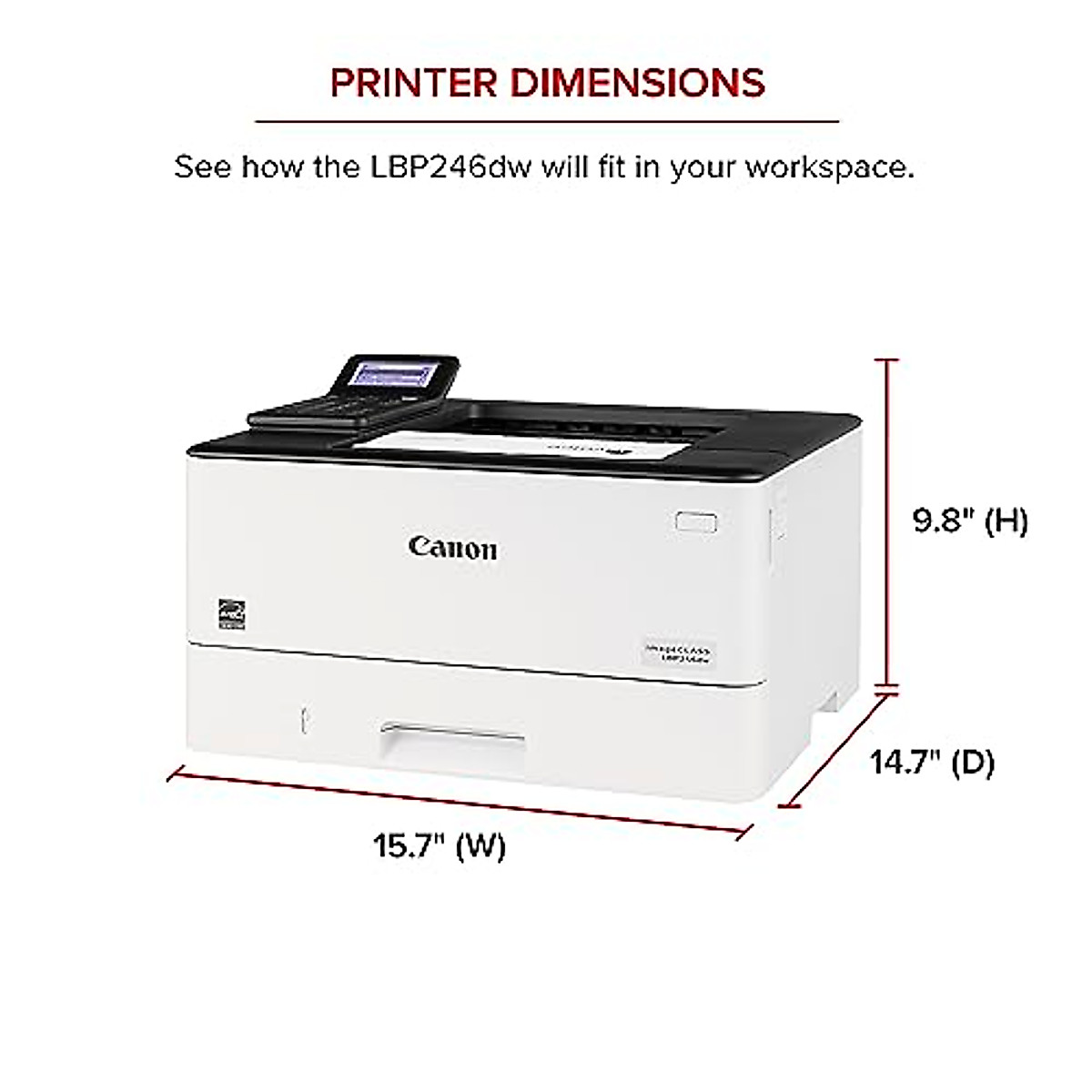 Canon imageCLASS LBP246dw - Monochrome Duplex, Wireless Laser Printer, Single Function, Mobile Ready, with 1 Year Limited Warranty, 42 PPM, White