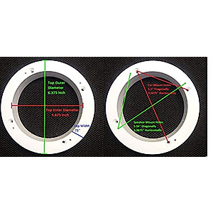 2 Pack Black Plastic 1" Depth Ring Adapter Spacer for 5.25"- 6" Car Speaker USA