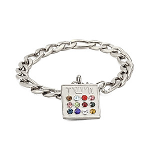 LIKGREAT Hebrew Inscription 12 Tribes of Israel Bracelet Hoshen Breastplate Bracelet High Priest Israel Jewelry for Women