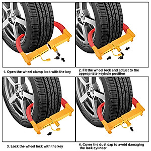 FVIEXE Trailer Wheel Locks Tire Locks Anti Theft for Trailers Cars Tires Boot Lock Clamp