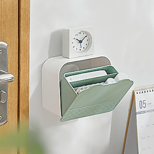 MORNITE Bathroom Vanity Organizer Canister Storage Box Container Makeup Pads Dispenser for Cotton Swabs, Qtips, Rounds, Balls, Sponges, Bath Salts, Green