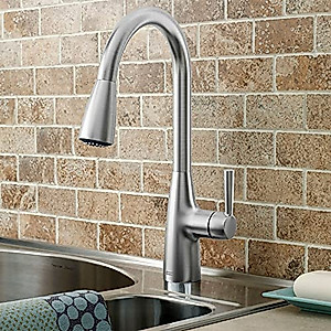 Glacier Bay American Standard Fairbury 2S Single-Handle Pull-Down Sprayer Kitchen Faucet in Stainless Steel, Silver