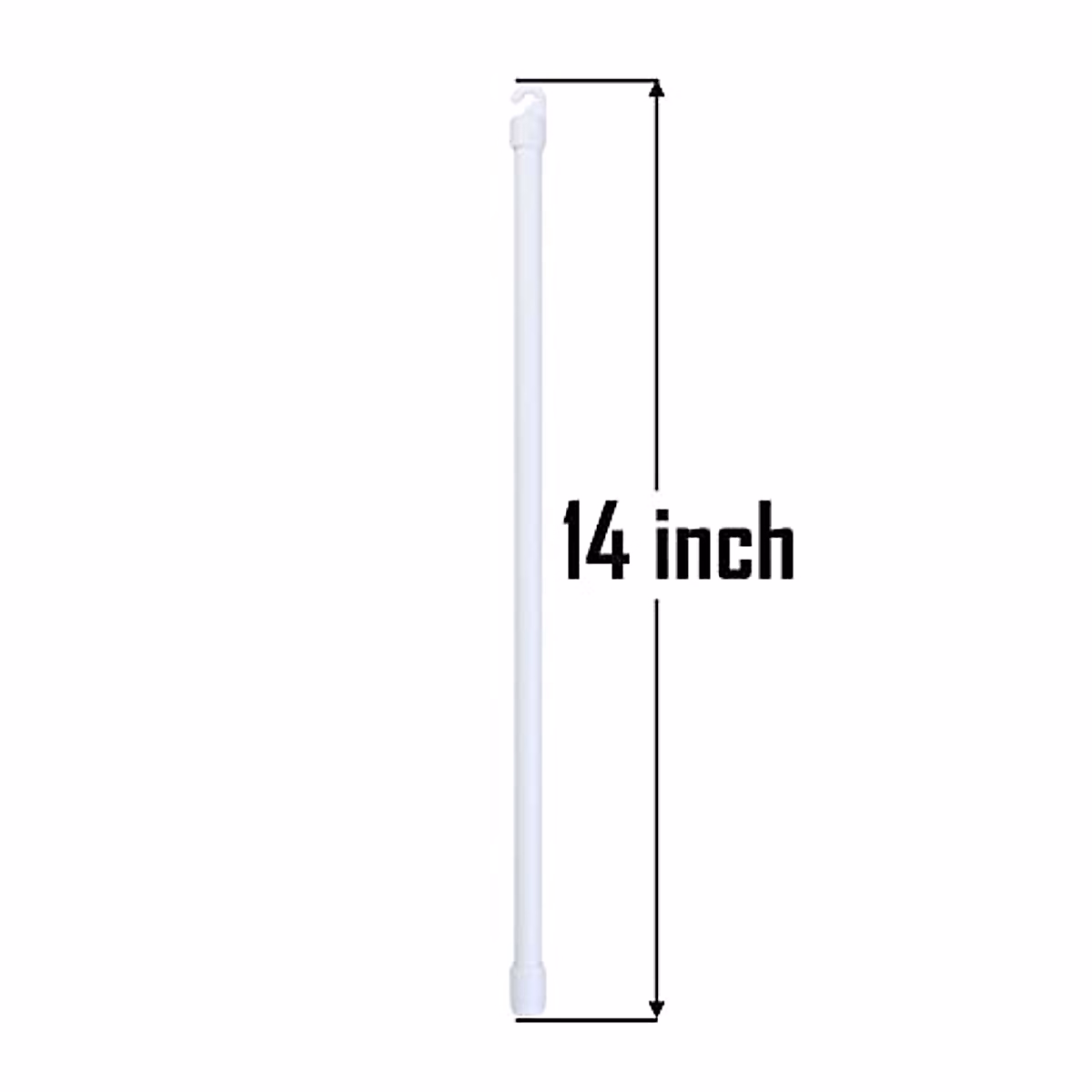 14 Inches Long White PVC Blind Tilt Wand with Hook and Handle(Hook Size is 0.15")