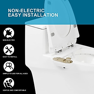 Bidet, Bidet Attachment for Toilet,GLIGAM Non-Electric Fresh Water Bidet Sprayer with Self-Cleaning Nozzle, Adjustable Pressure Control & Angle Controls (Champagne/White)