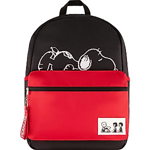 Concept One Peanuts 13 Inch Sleeve Backpack, Snoopy, Charlie Brown and Woodstock Padded Computer Bag for Commute or Travel, Multi