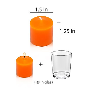 9-Pack 1.25-Inch Orange Votive Candles for Halloween Fall Harvest – Unscented Small Tealight Candle for Home Decor, Meditation, and Special Occasions