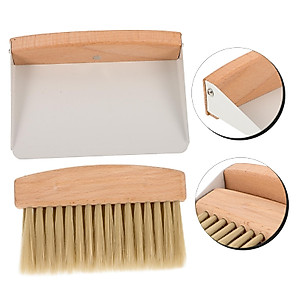 Amosfun 1 Set Small Broom Dustpan Car Desk Miniature Painting Brushes Car Cleaner Handheld Mini Broom Cleaning Tool for Desk Child Desk Cleaning Supplies Small Table Broom Nylon White