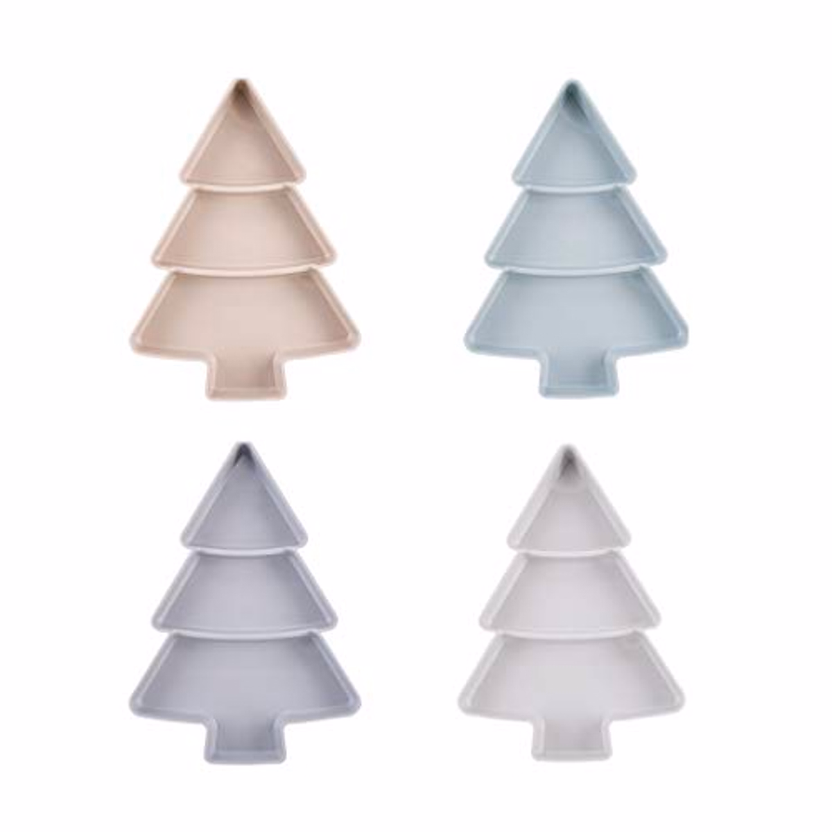 UPKOCH Serving Trays Christmas Tree Shape Fruit Plate for Party Household Plastic Nuts Snacks Plates Candy Dishes (Light Blue)