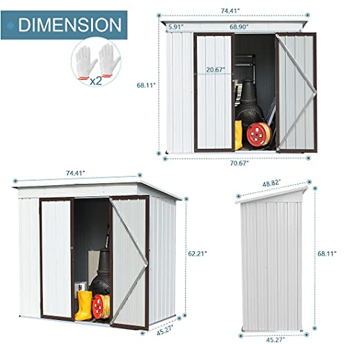 Outdoor Storage Shed 6x4 Feet Outdoor Shed,Metal Sheds Garden Shed with Lockable Door,Tool Shed for Patio Lawn Backyard,Perfect to Store Garden Tools,Bike Accessories,Lawn Mower