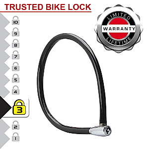 MASTER LOCK Bike Cable Lock [Key] [55 cm Colourful Cable] [Outdoor] 8630-F - Ideal for Bike, Electric Bike, Skateboards, Strollers, Lawnmowers and other Outdoor Equipments